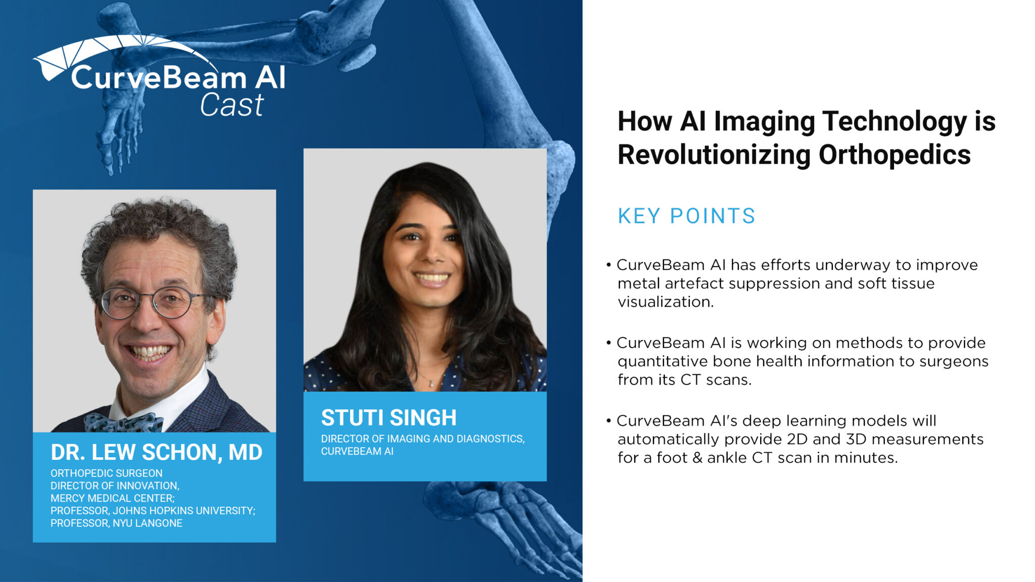 CurveBeam AI - bilateral, weight bearing 3D views of the foot, ankle, and hip